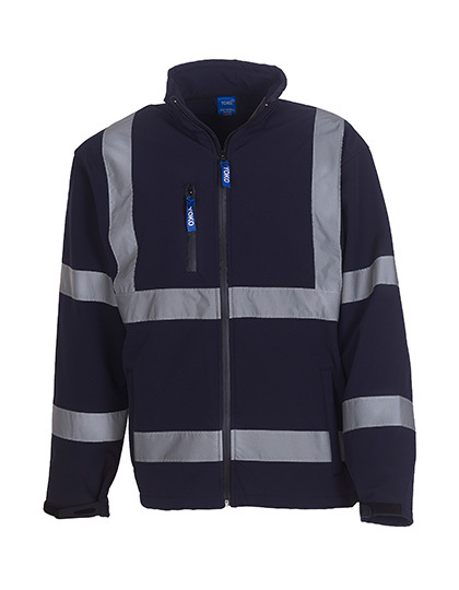 YK09 YOKO Hi-Vis hochsichtbare Softshelljacke mit zwei reflektierenden ...